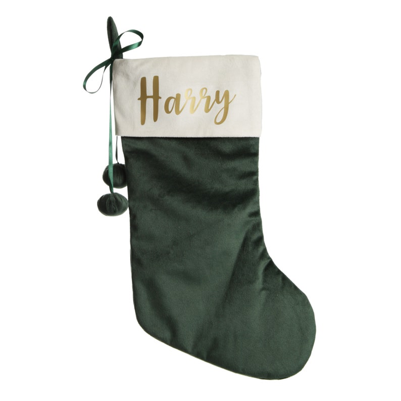 Personalised Forest Green Velvet Christmas Stocking - Etsy