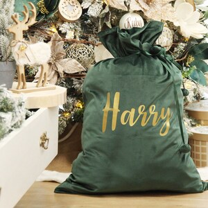 Personalised Forest Green Velvet Santa Sack - Etsy