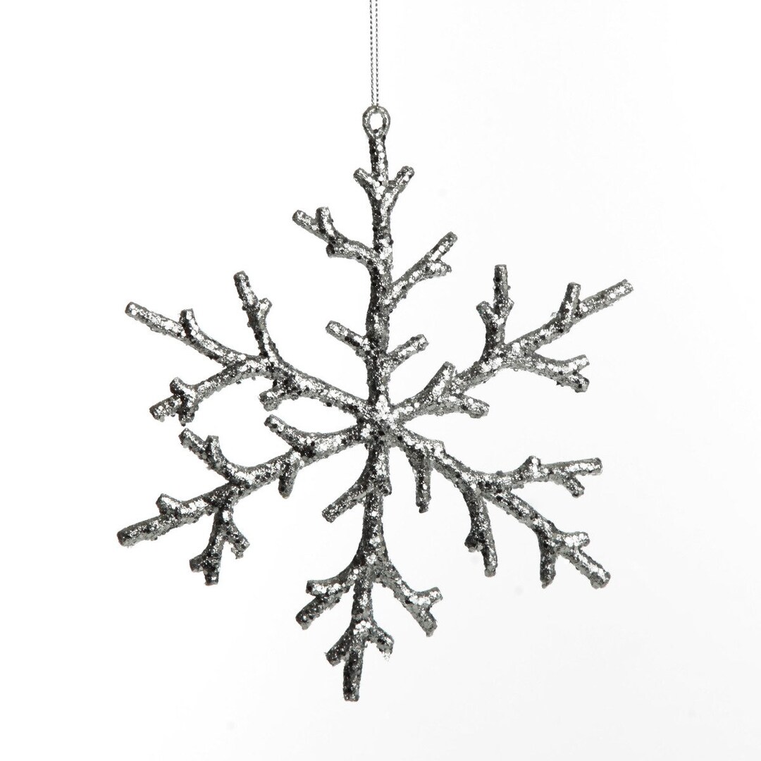 Silver Sparkle Snowflake Decoration - Etsy