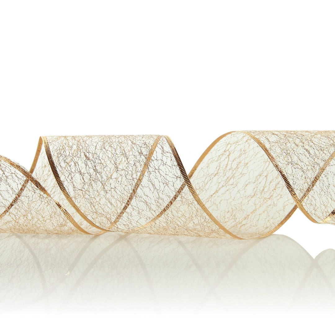 Champagne Spider Mesh Wired Christmas Ribbon Garland - Etsy