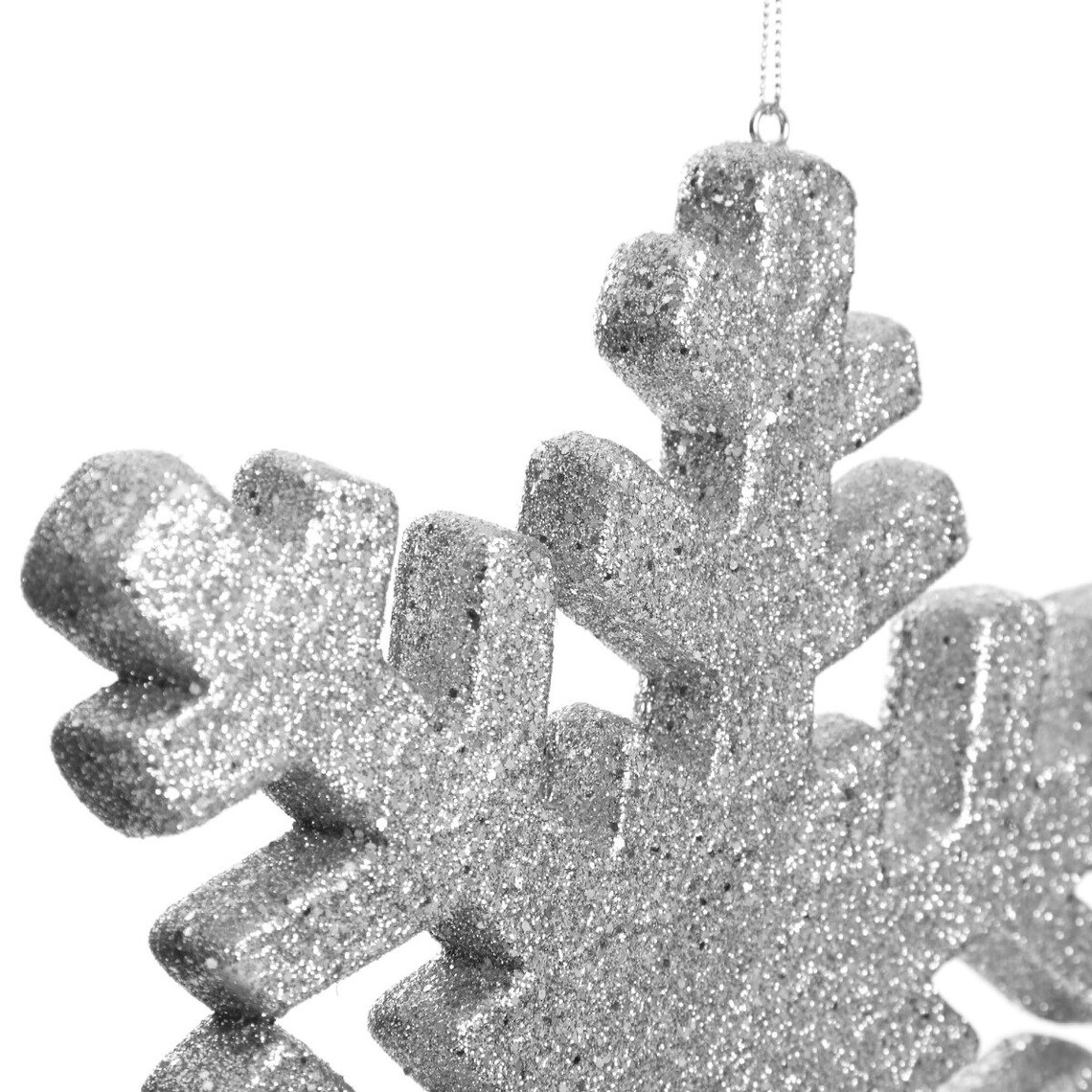 Silver Glitter Hanging Snowflake - Large - Etsy