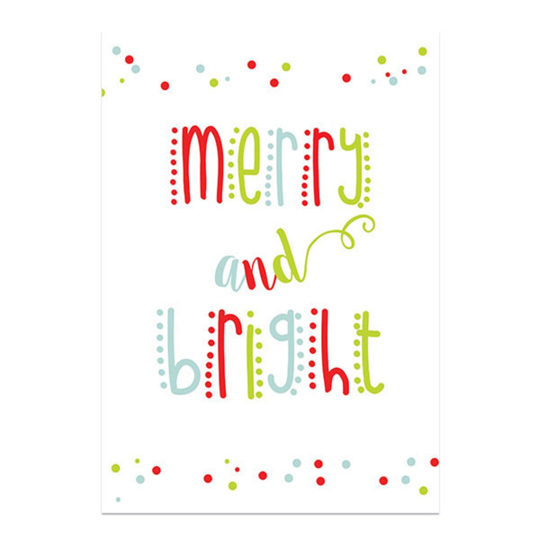 Merry and Bright Christmas Poster - Downloadable Print - Etsy