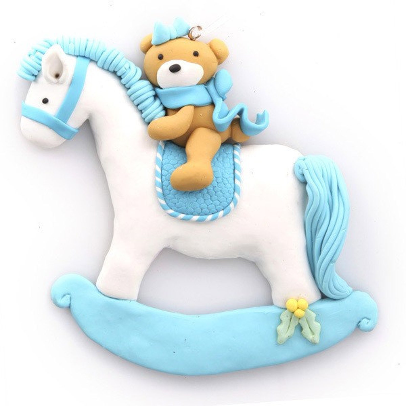 Blue Rocking Horse Ornament - Etsy