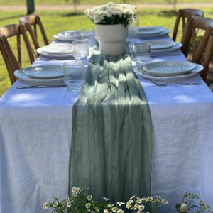 Sage Green Muslin Cloth Long Table Runner - 4.5m - Etsy