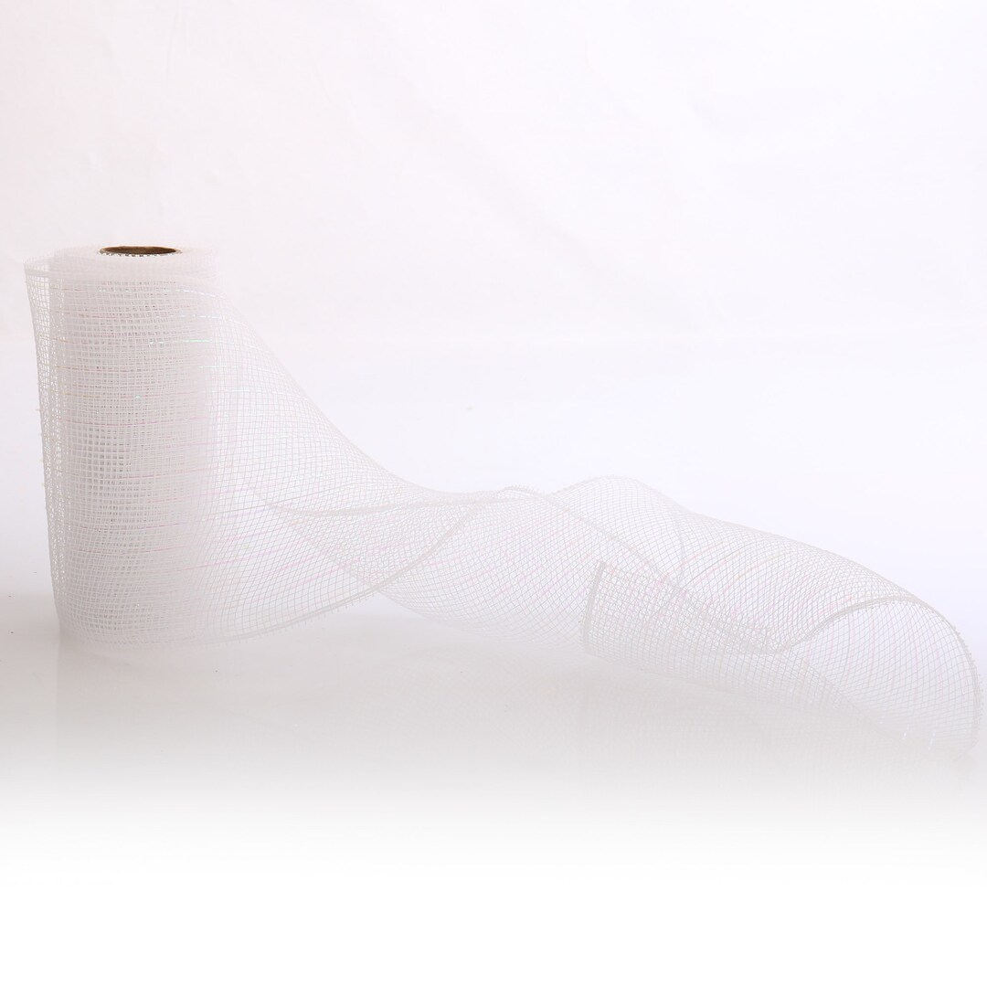 White Metallic Thread Decomesh Roll - Etsy