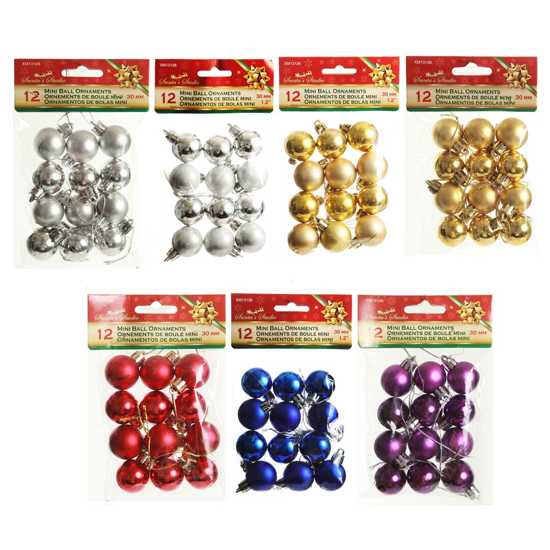 Mini Shatterproof Christmas Baubles - Pack of 12 - Etsy