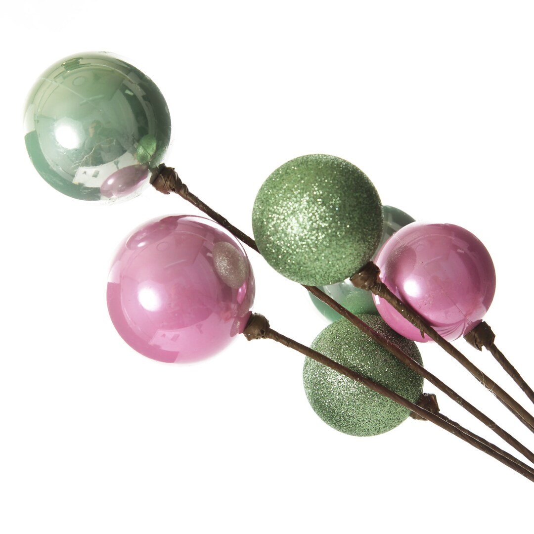 Pink and Mint Christmas Bauble Cluster Pick - Etsy