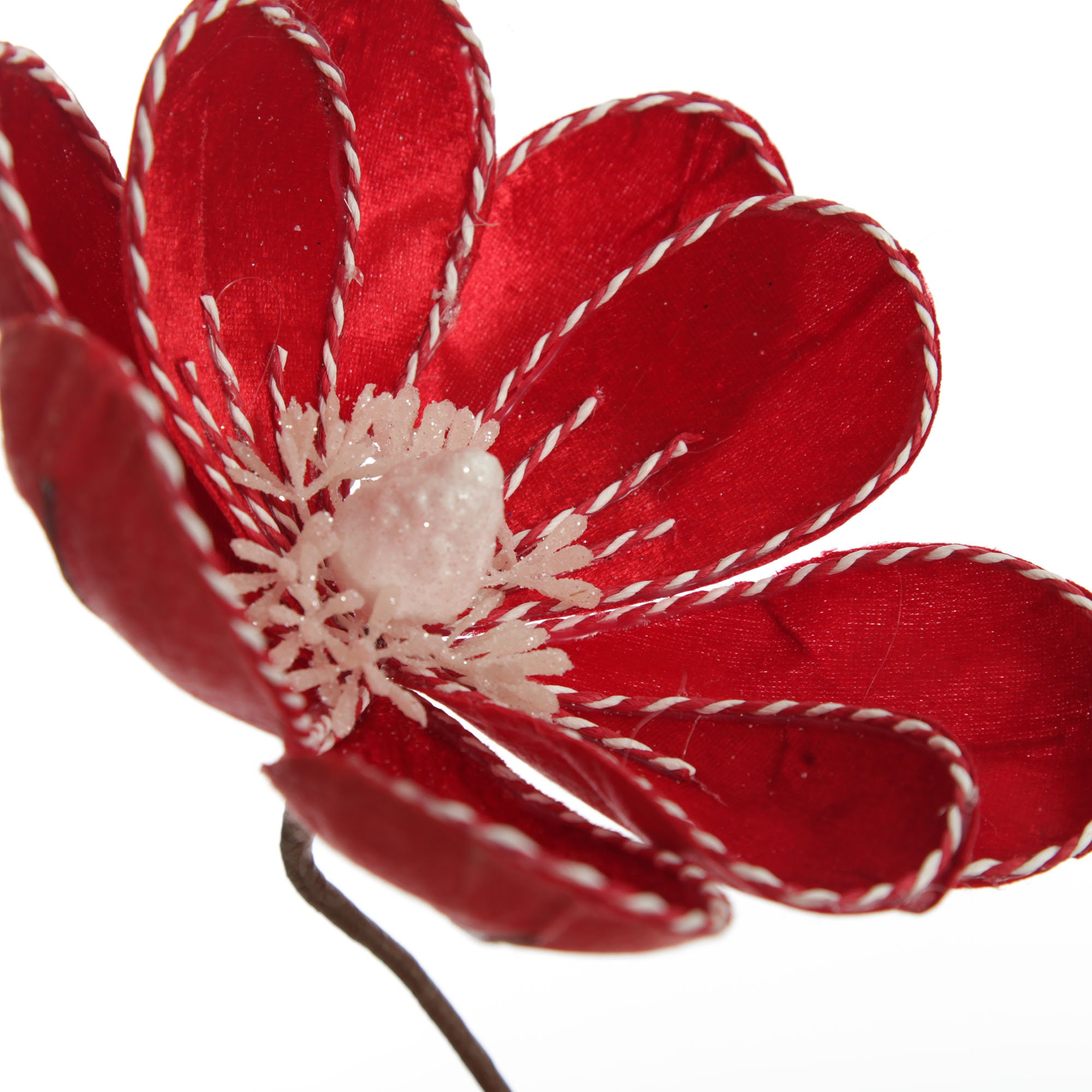 Red Magnolia Flower Stem With Twine Trim - Etsy