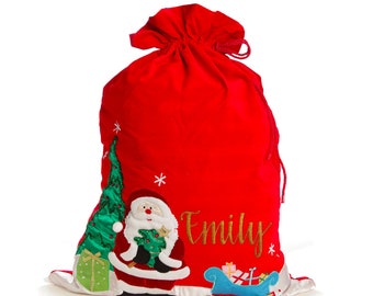 Personalised Red Velvet Santa Sack - Etsy