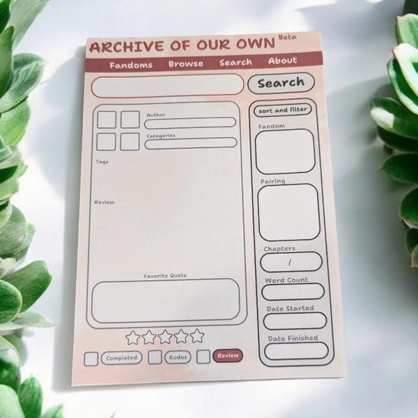 Fanfiction Notebook - Etsy