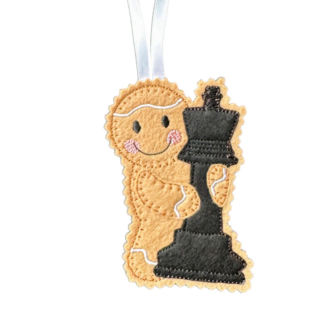 Chess Player Gingerbread Man Felt Decoration - Etsy