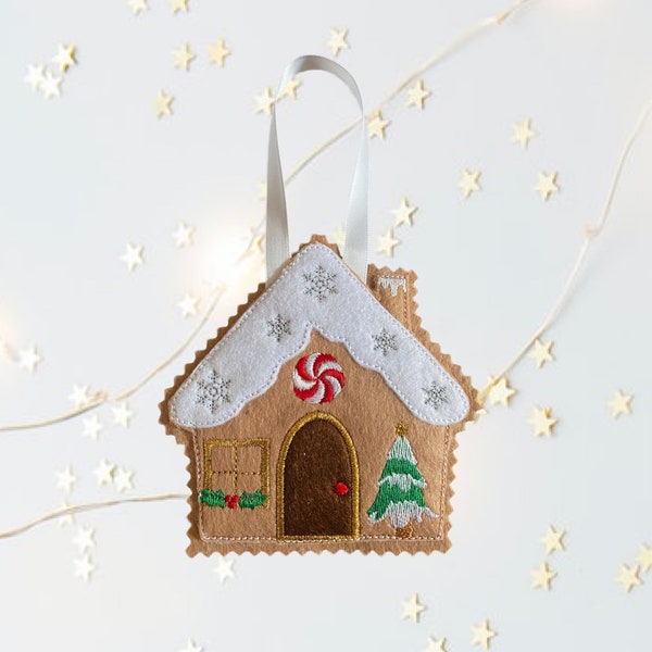 Felt Gingerbread House Ornament - Etsy