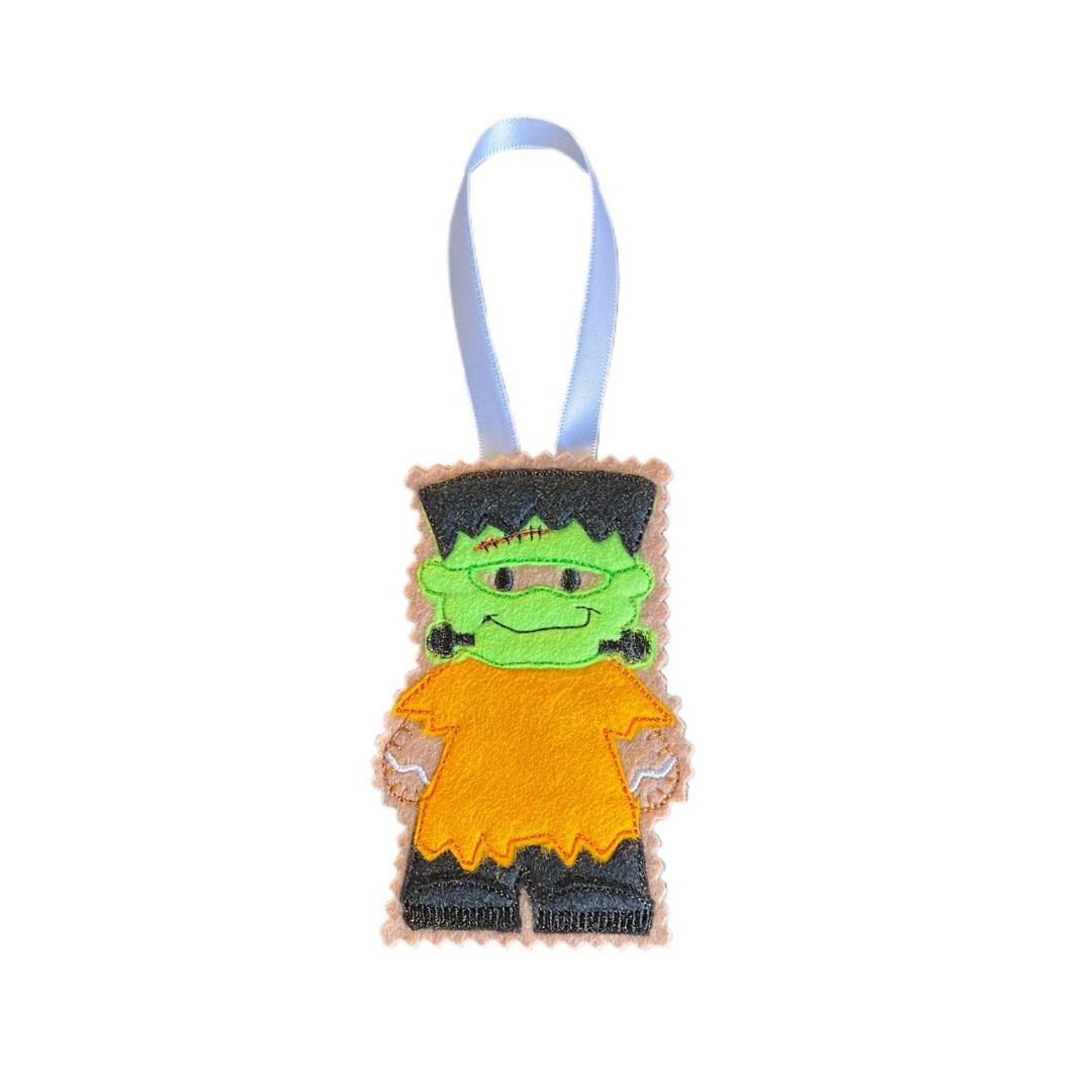 Frankenstein Gingerbread Man Halloween Felt Decoration - Etsy