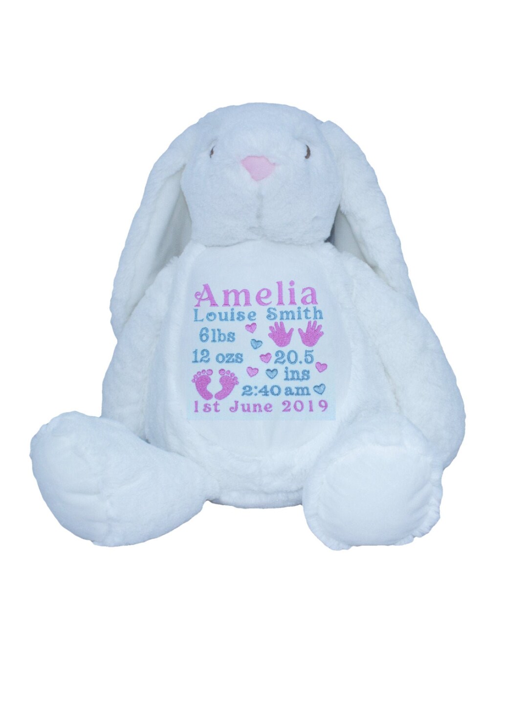 Bunny Rabbit Personalised Soft Toy, Personalised Embroidered Teddy ...