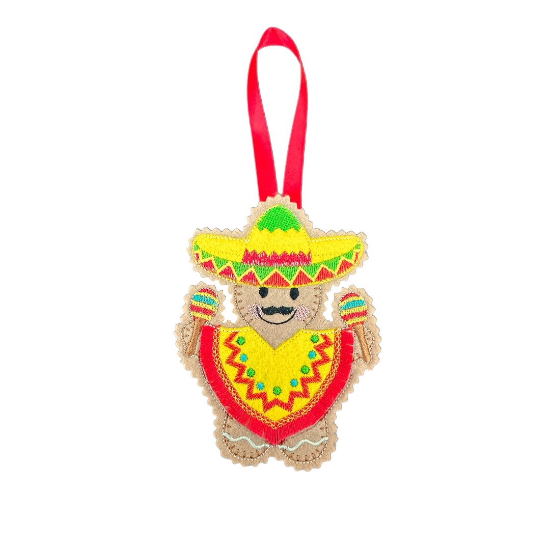 Mexican Gingerbread Man Felt Decoration - Etsy UK