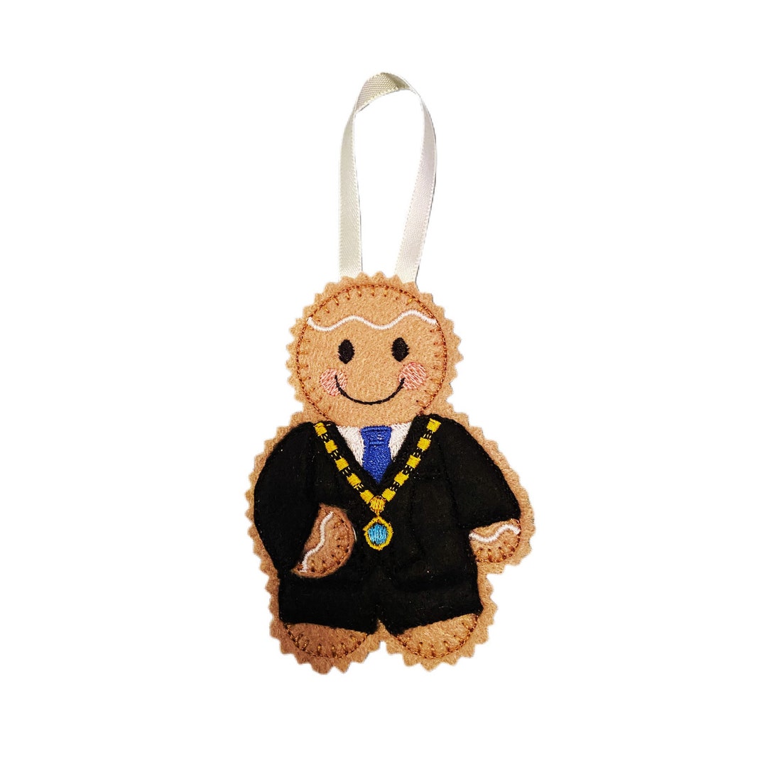 Mayor Gingerbread Man Felt Decoration - Etsy