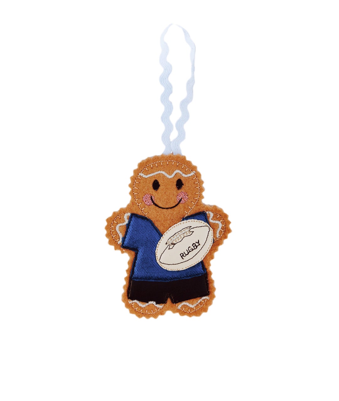 Rugby Player Gingerbread Man Felt Decoration - Etsy