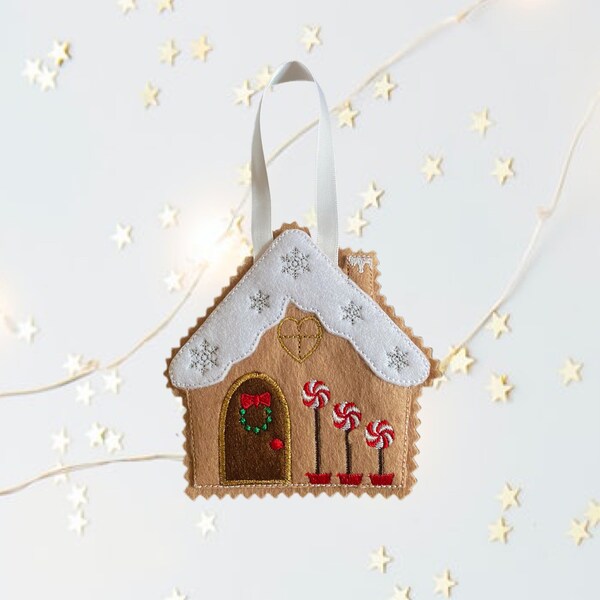 Felt Gingerbread House Ornament - Etsy