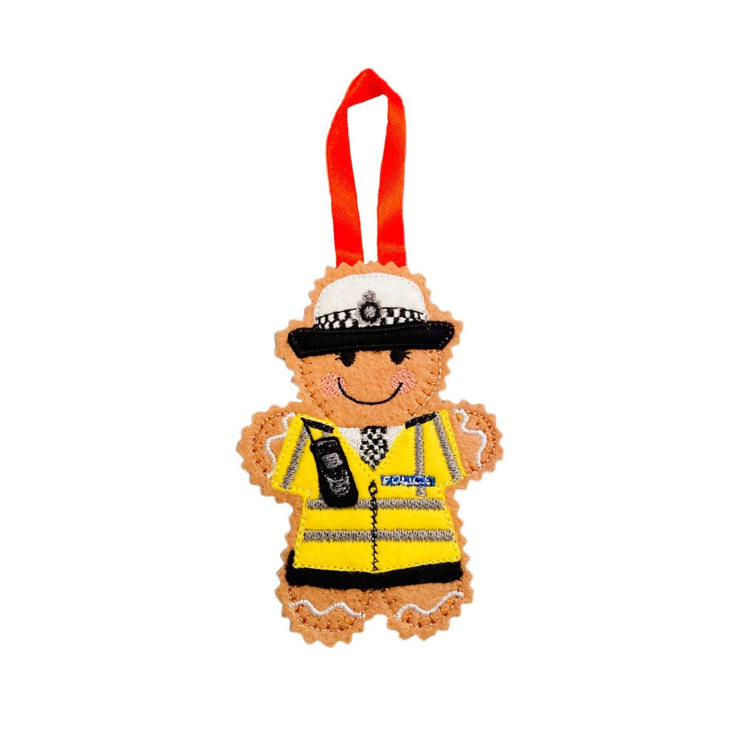 Traffic Police Officer Gingerbread Man Felt Decoration - Etsy