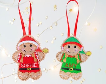 Elf Gingerbread Man Christmas Tree Decorations, Christmas Ornaments ...