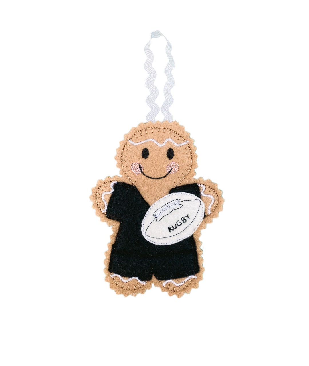 Rugby Player Gingerbread Man Felt Decoration - Etsy