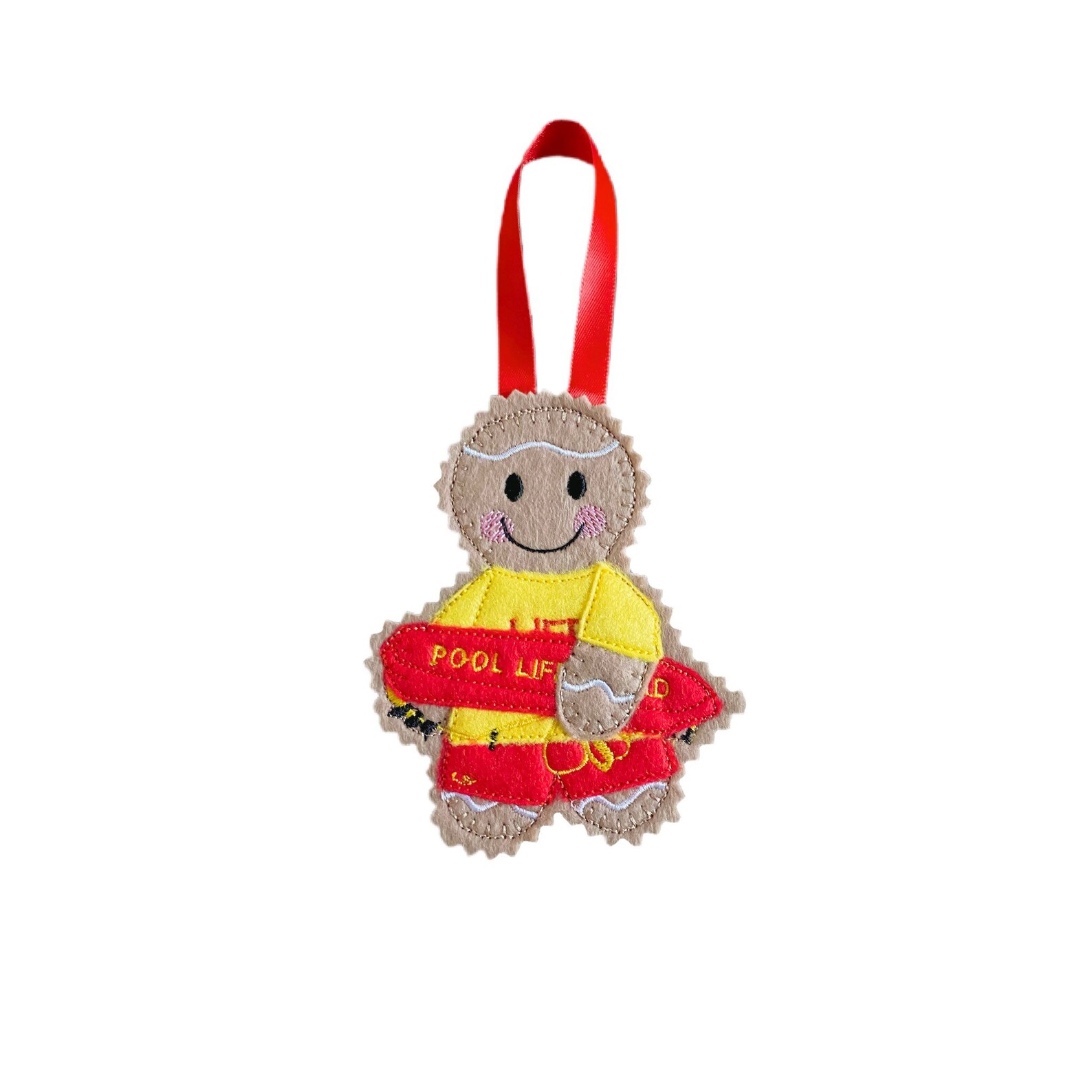 Lifeguard / Pool Guard Gingerbread Man Felt Decoration - Etsy