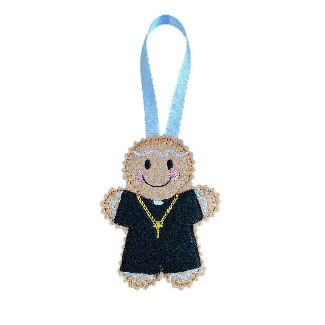 Priest Gingerbread Man Felt Decoration - Etsy