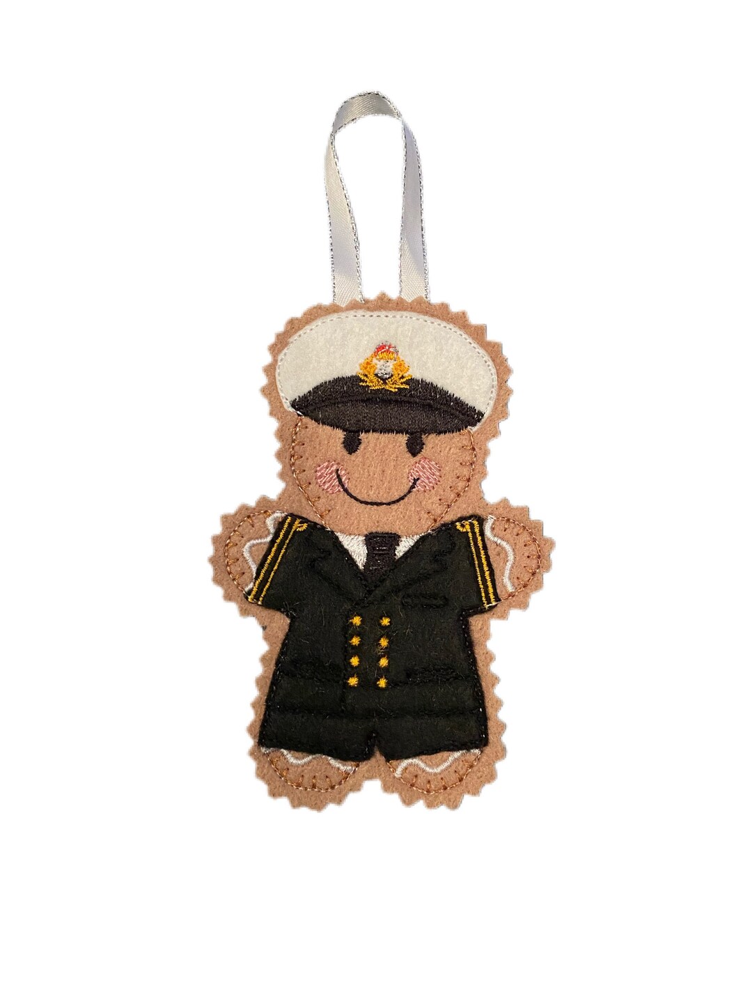 Naval Officer Gingerbread Man Felt Decoration - Etsy