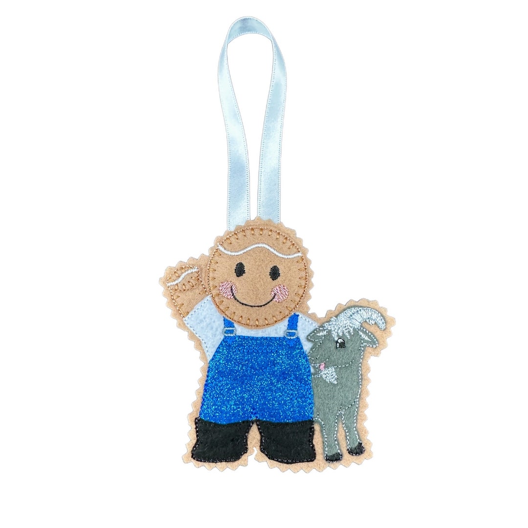 Goat Farmer / Keeper Gingerbread Man Felt Decoration - Etsy