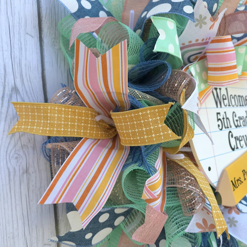 Boho Teacher Wreath for Classroom Door, Rainbow Welcome Sign for ...