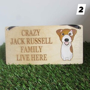 Crazy Jack Russell Family Wooden Sign, Dog Gift, Dog Sign, Dog ...