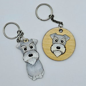 Schnauzer Wooden Keyring, Dog Keyring, Key Ring, Keychain, Dog Key ...