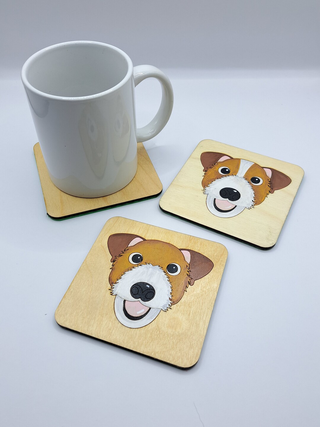 Jack Russell Wooden Coaster, Jack Russell Gift, Dog Coaster, Wooden ...