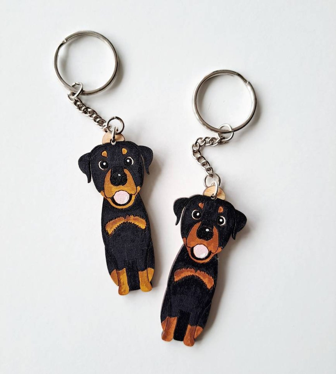 Rottweiler Wooden Keyring, Dog Key Ring, Keyring, Keychain, Dog Key ...