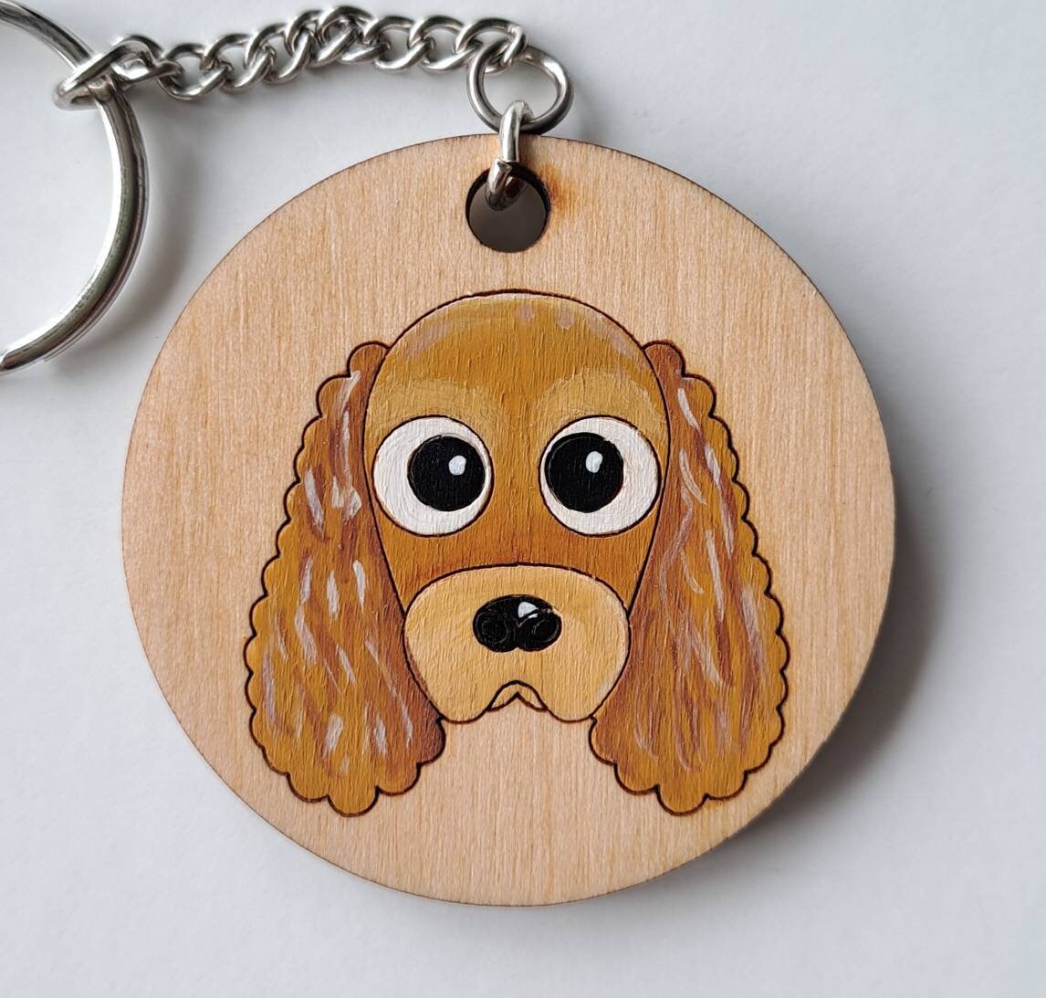 Cocker Spaniel Wooden Keyring Dog Key Ring Keyring - Etsy UK