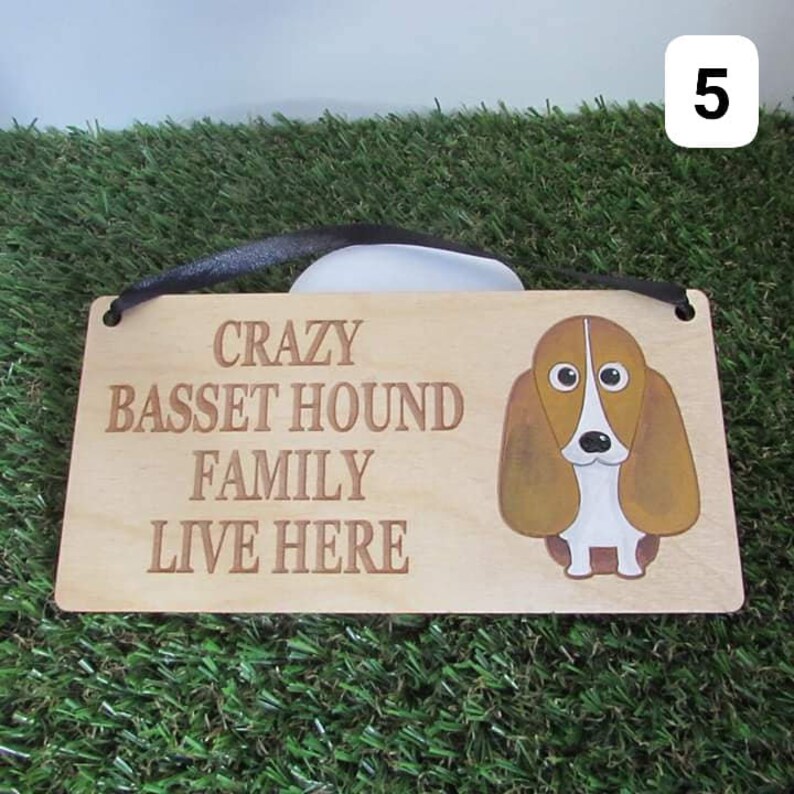 Crazy Basset Hound Family Wooden Sign - Etsy