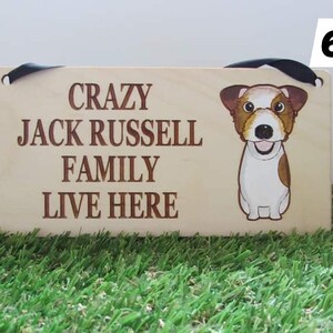 Crazy Jack Russell Family Wooden Sign, Dog Gift, Dog Sign, Dog ...