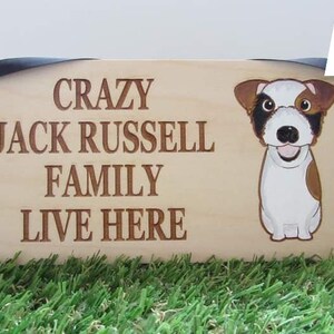 Crazy Jack Russell Family Wooden Sign, Dog Gift, Dog Sign, Dog ...