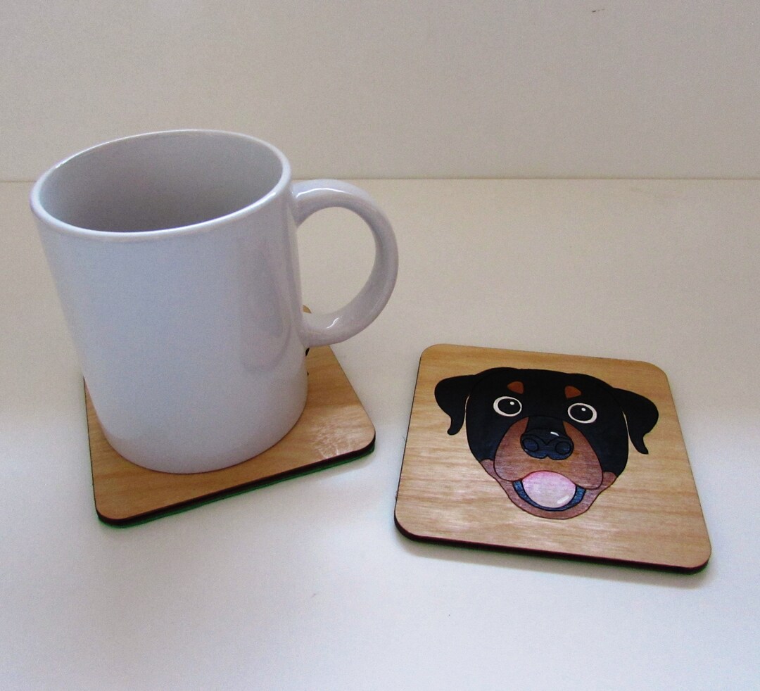 Rottweiler Wooden Coaster, Rottweiler Gift, Dog Coaster, Wooden Coaster ...