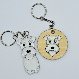Schnauzer Wooden Keyring, Dog Keyring, Key Ring, Keychain, Dog Key ...