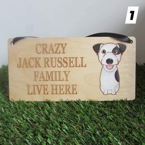 Crazy Jack Russell Family Wooden Sign, Dog Gift, Dog Sign, Dog ...