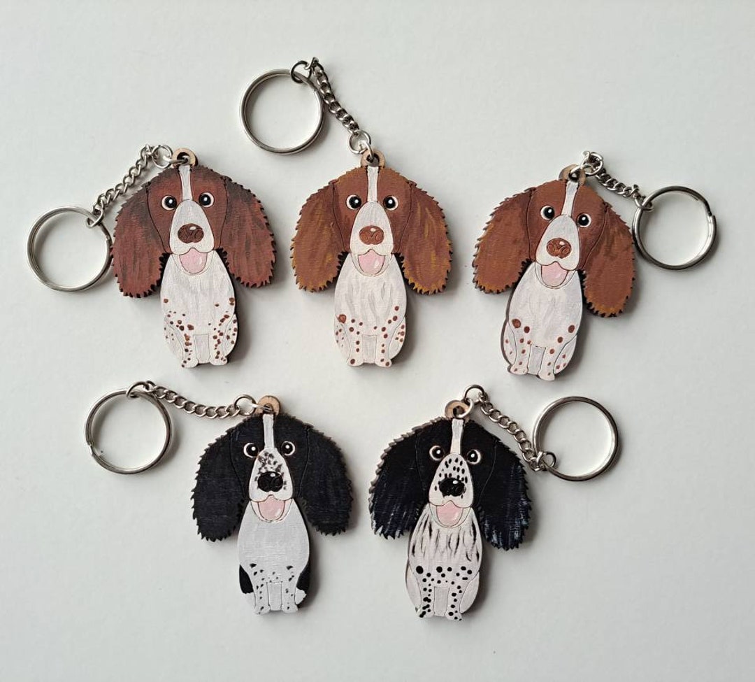 Springer Spaniel Wooden Keyring, Dog Key Ring, Keyring, Keychain, Dog ...