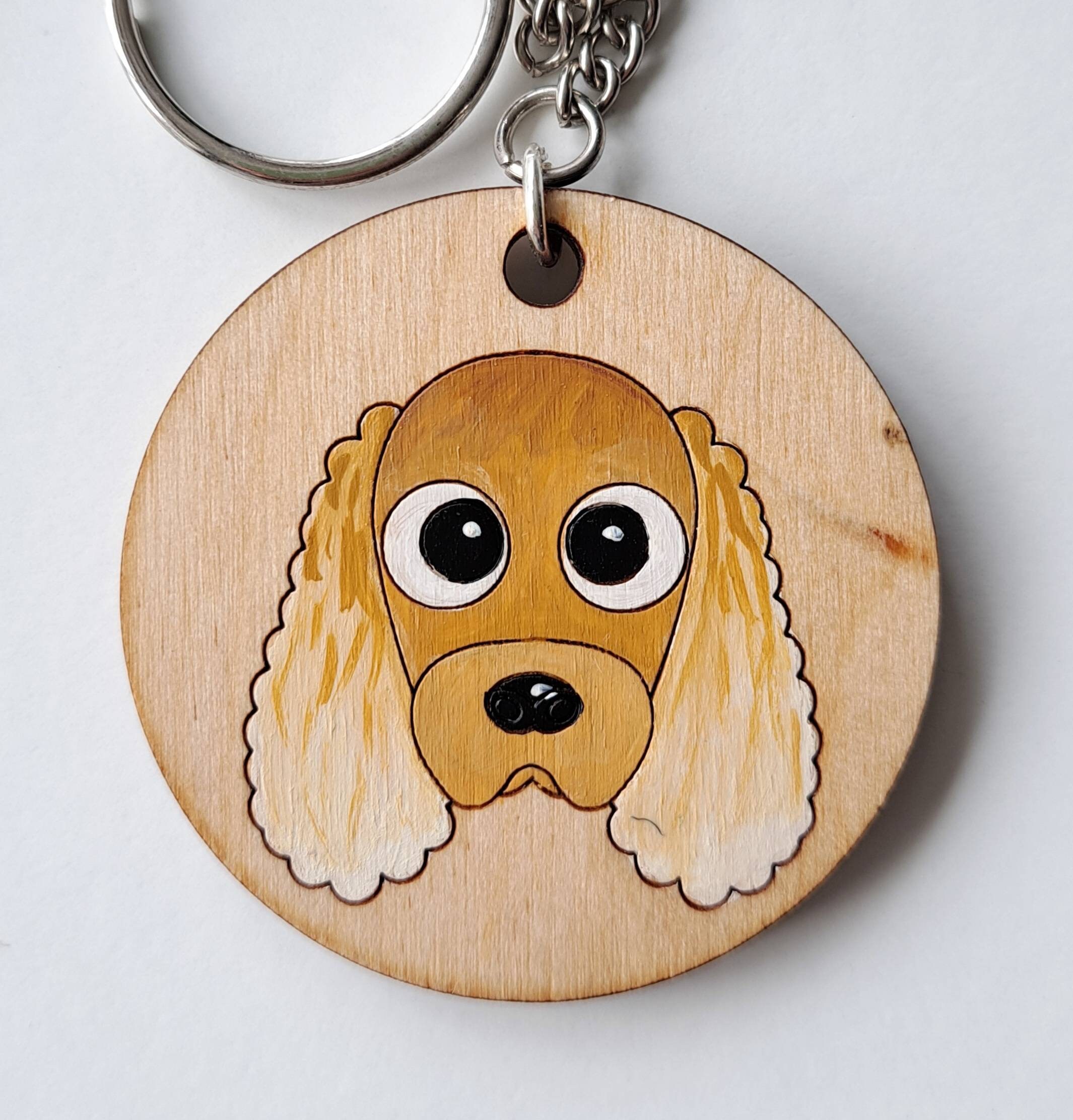 Cocker Spaniel Wooden Keyring Dog Key Ring Keyring - Etsy UK