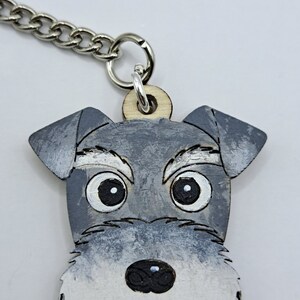Schnauzer Wooden Keyring, Dog Keyring, Key Ring, Keychain, Dog Key ...