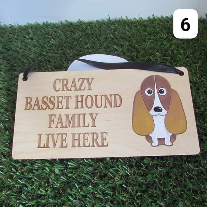 Crazy Basset Hound Family Wooden Sign - Etsy