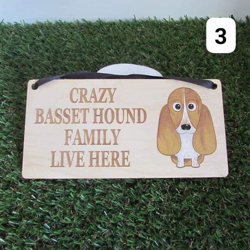 Crazy Basset Hound Family Wooden Sign - Etsy