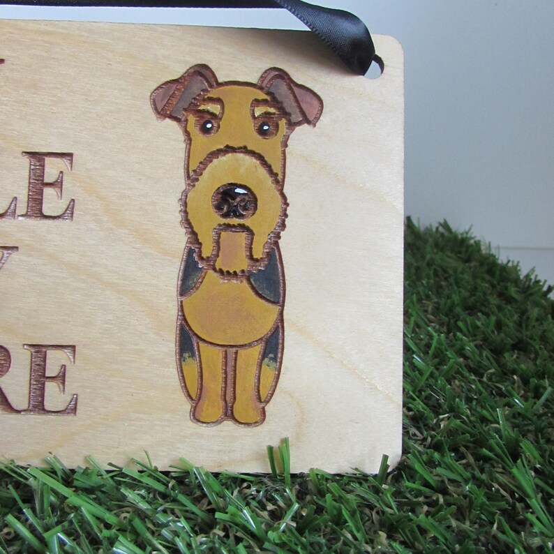 Crazy Airedale Family Wooden Sign, Dog Gift, Dog Sign, Dog Decoration ...