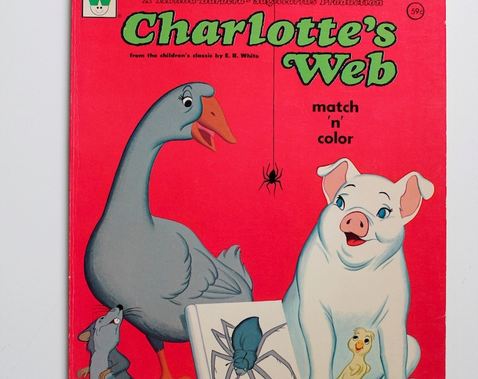 Charlotte's Web Match 'n' Color Coloring Book 1973 SUPER RARE - Etsy