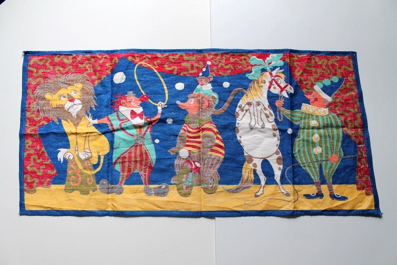 Vintage Circus Table Runner/ Hanging /tea Towel Circus Clowns - Etsy