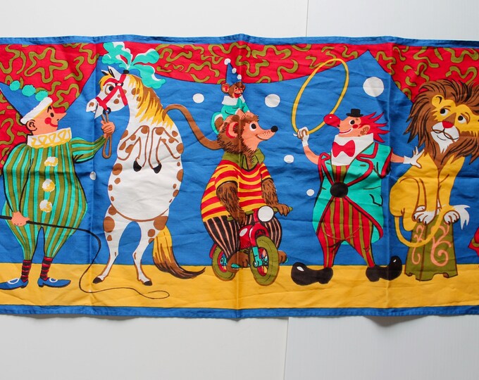 Vintage Circus Table Runner/ Hanging /tea Towel Circus Clowns - Etsy